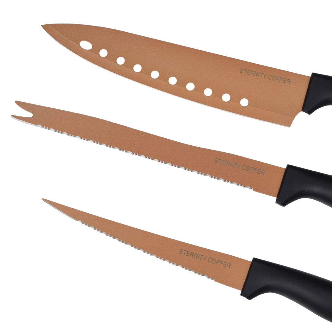 Set De Cuchillos X3 Eternity Copper Tevecompras